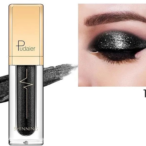 Makeup | Pudaier Glitter Glow Liquid Eyeshadow Color 12 Black | Poshmark